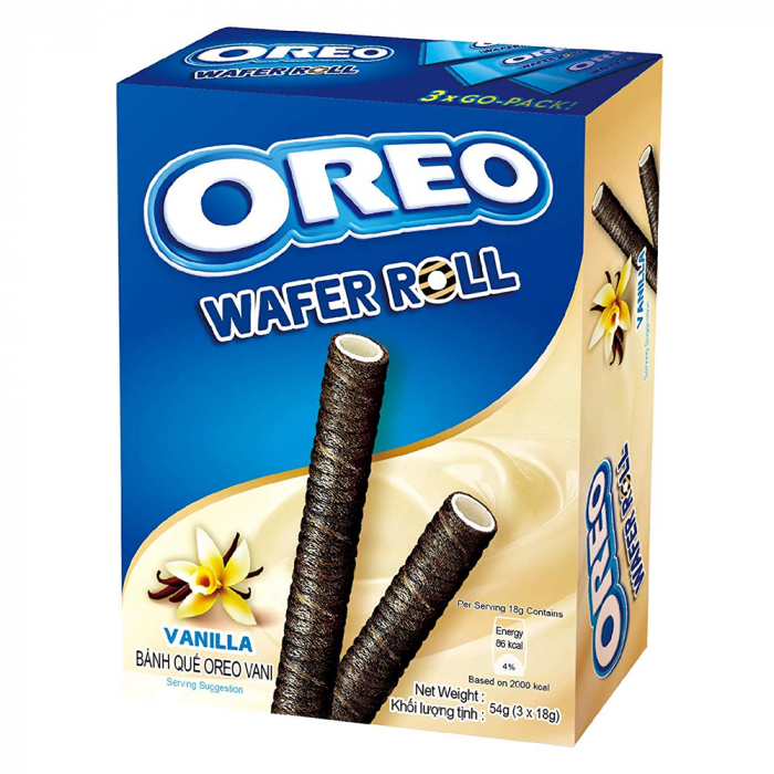 Oreo Vanilla Wafer Rolls 54g. EU - Norway Americana