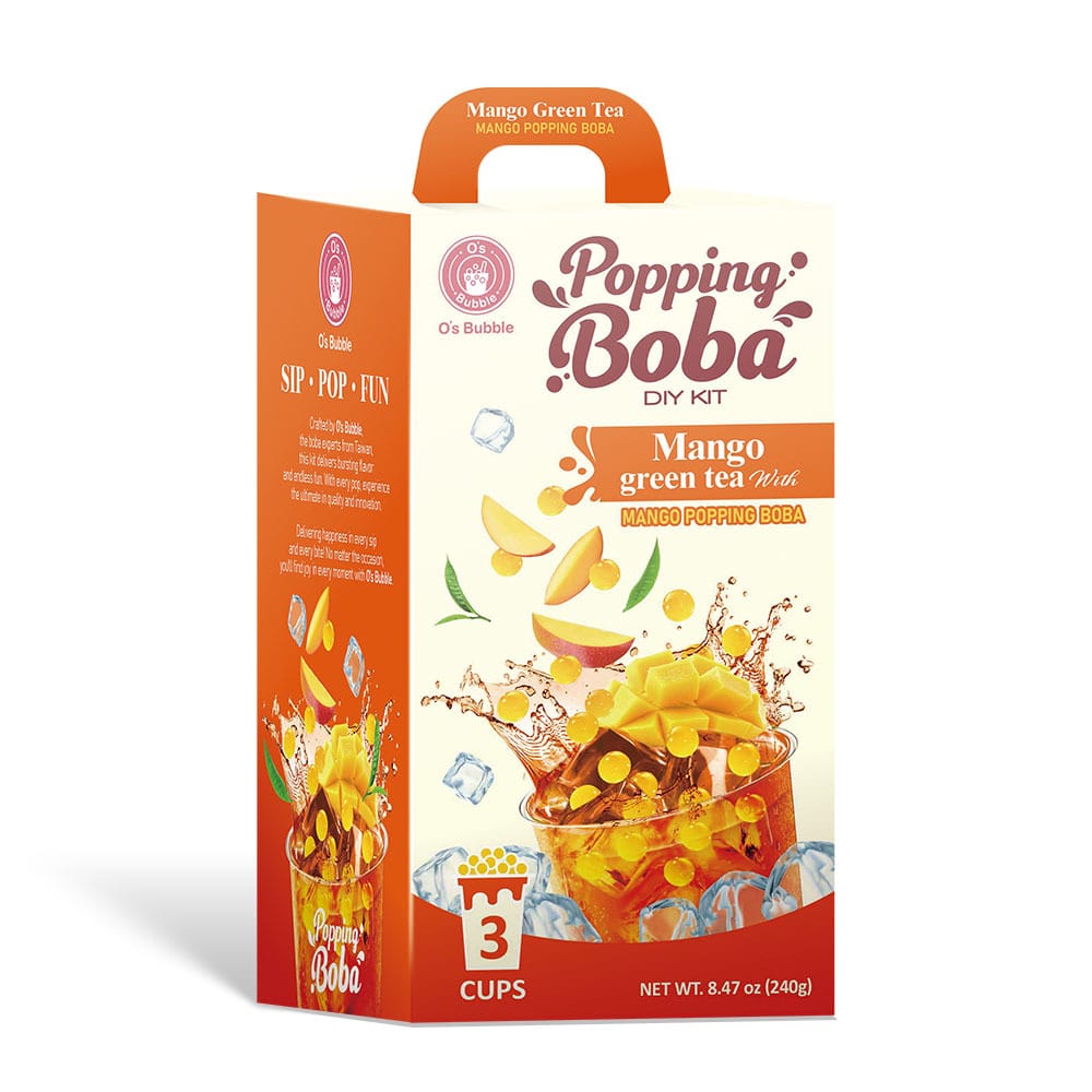 Popping Boba Diy Kit Mango Green Tea O's 240g./3Cups - Norway Americana