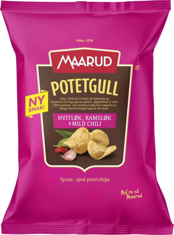 Maarud Potetgull Hvitløk, Ramsløk& Mild Chili 200g. - Norway Americana