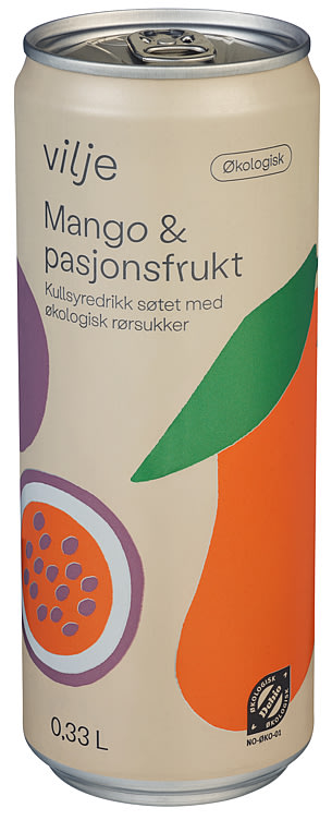 Vilje Mango&Pasjonfrukt Drink 330ml. Økologisk - Norway Americana