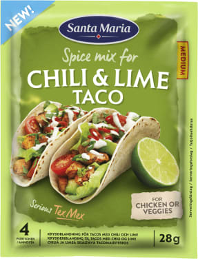 Santa Maria Taco spice Mix Chili&Lime 28g. - Norway Americana