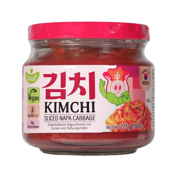 DELIEF Sliced Napa Kimchi Glass Bottle 215g. - Norway Americana